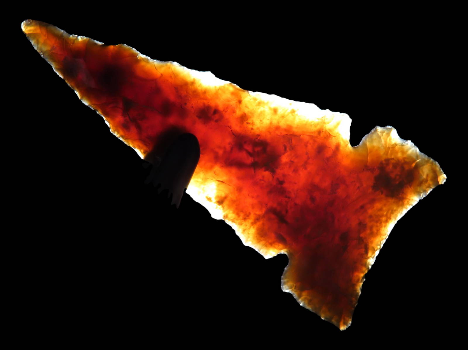 2 3/16" Translucent Knife River Flint Desert Side Notch, Stillwater ...