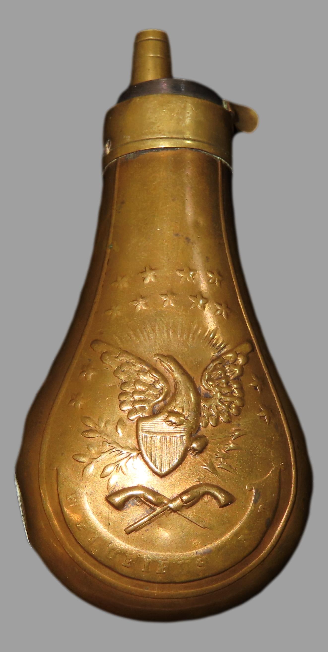 Rare Original Civil War Powder Flask, This Style Commonly Used With The ...