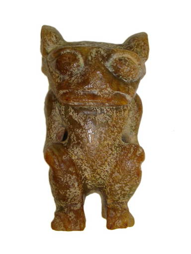 Neolithic Jade Squatting Cat Figure With Large Ears