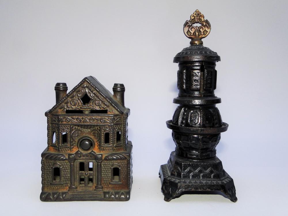 TWO ANTIQUE CAST IRON STILL BANKS - Sep 07, 2020 | D.L. Straight ...