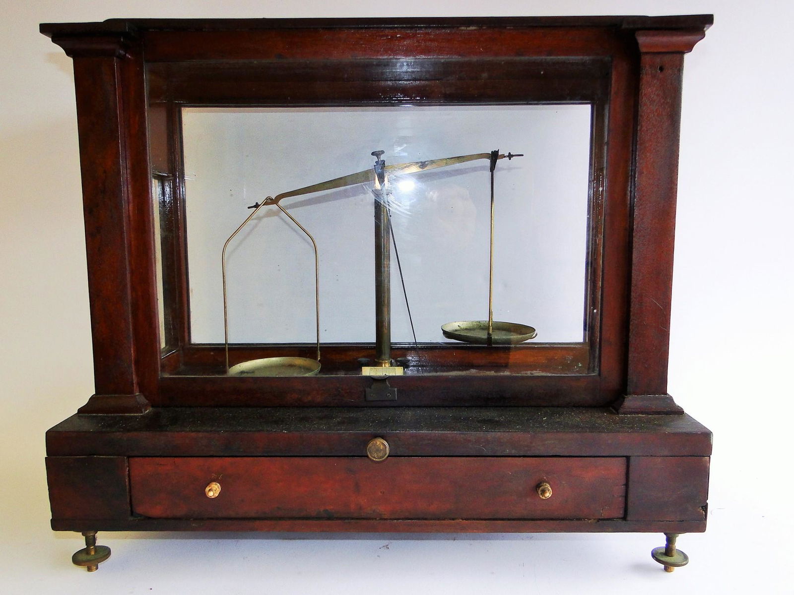 Glass Encased Box Balance Scale, American Made, Sliding