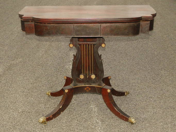 FEDERAL LYRE BASE MAHOGANY CARD TABLE - May 28, 2022 | D.L. Straight ...