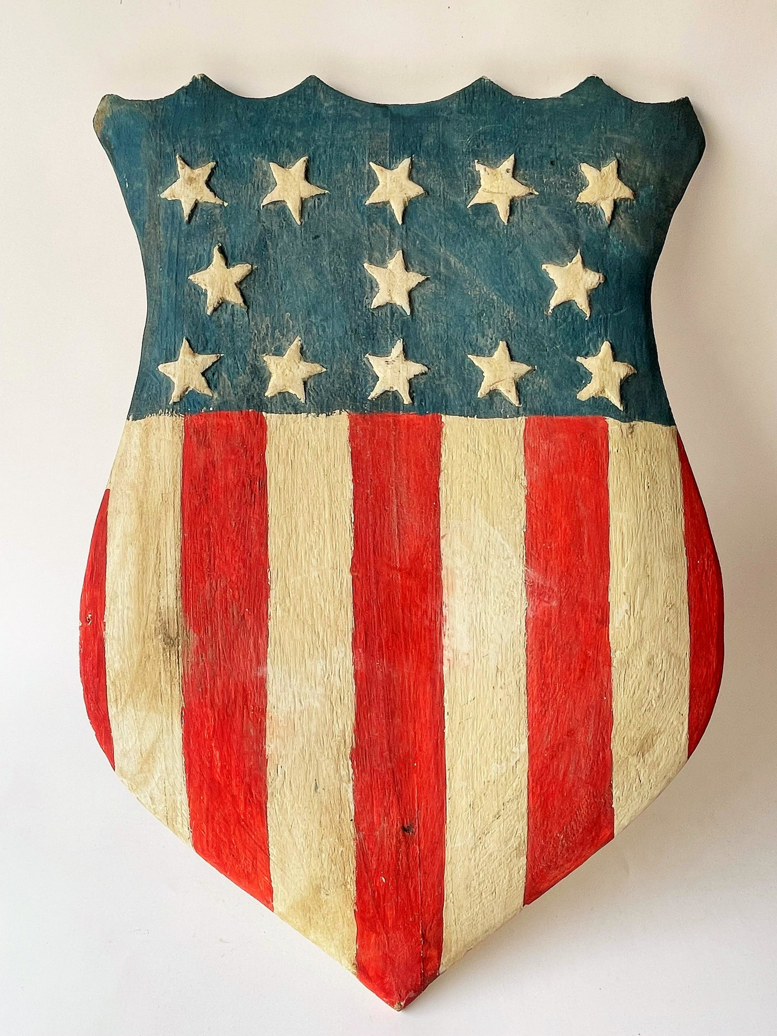 Carved American Flag Shield