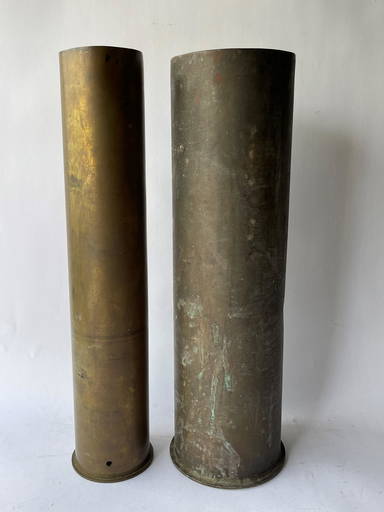 Militaria Two Medium Brass Artillery Shell Casings