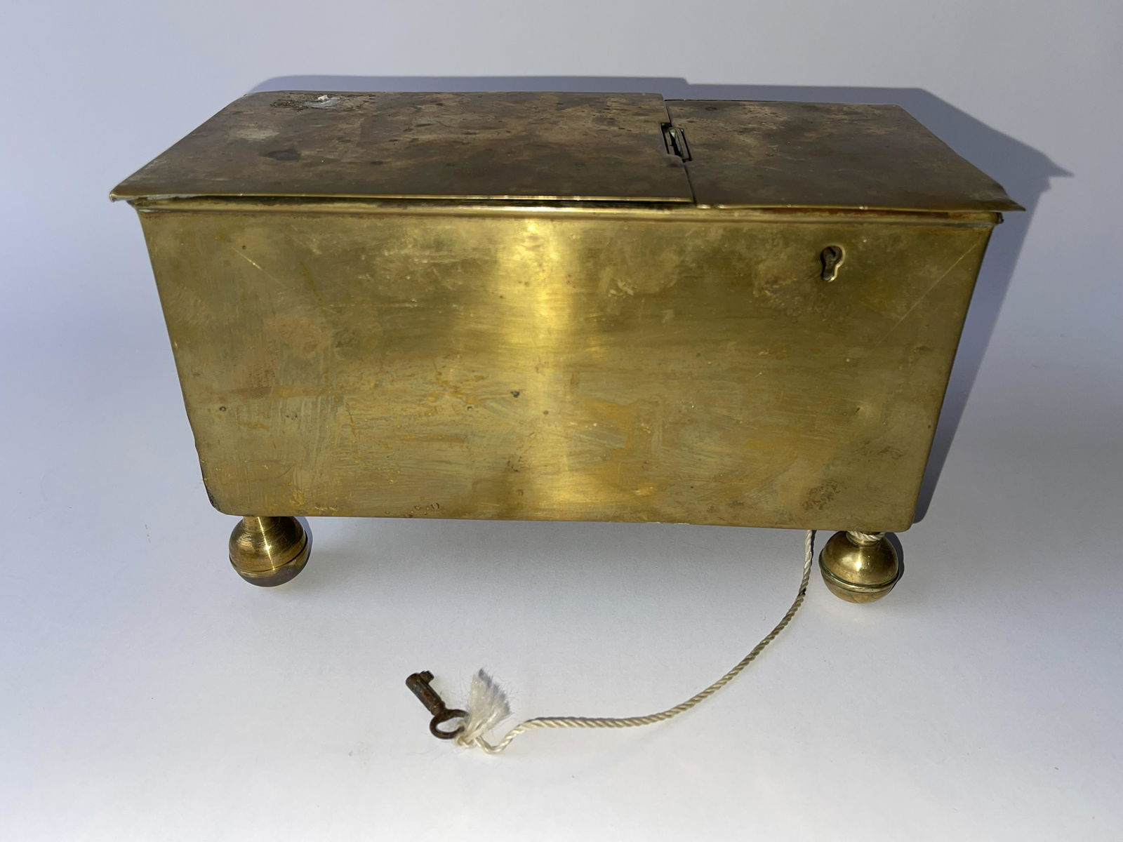 Rare English Brass Tobacco Honor Box