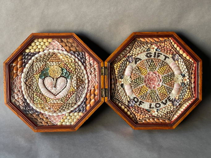 Beautiful Double Sailors Valentine In Case