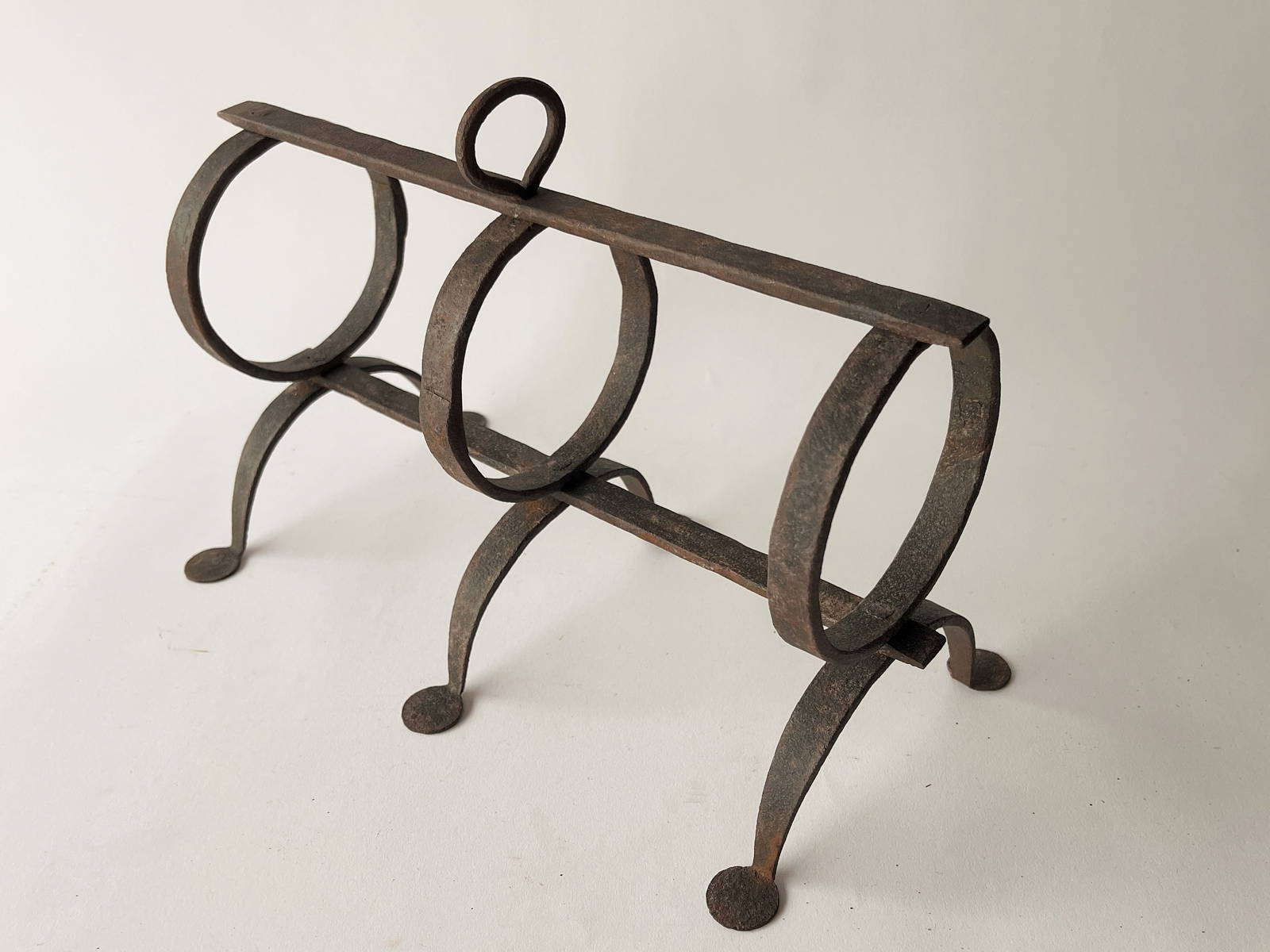 18th C Forged Iron Pipe Kiln With Penny Feet, Auction