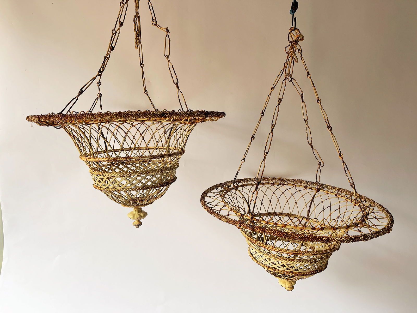 Pair Of Victorian Wire Hanging Baskets Auction