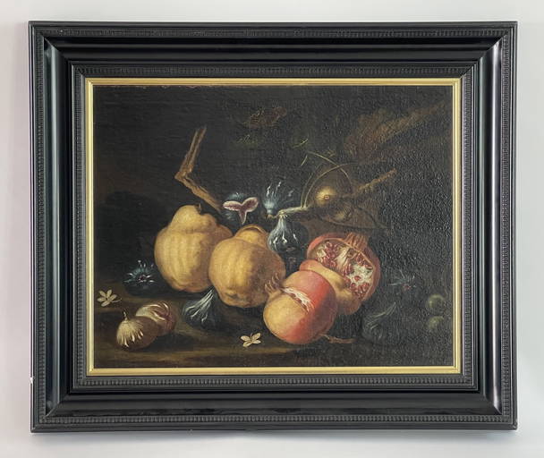 Very Rare Dutch Master Still Life Painting Of Fruit On A Table