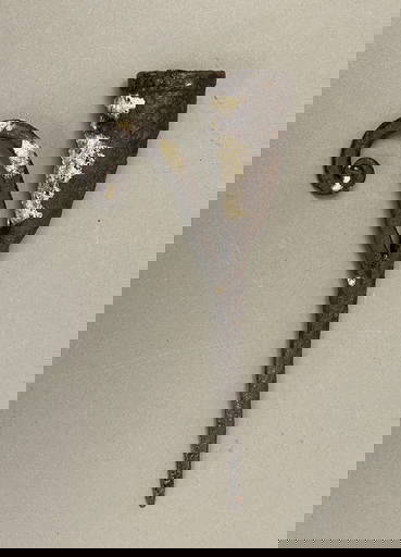 Hook Handled Forged Iron Beam Or Table Top Candlestick