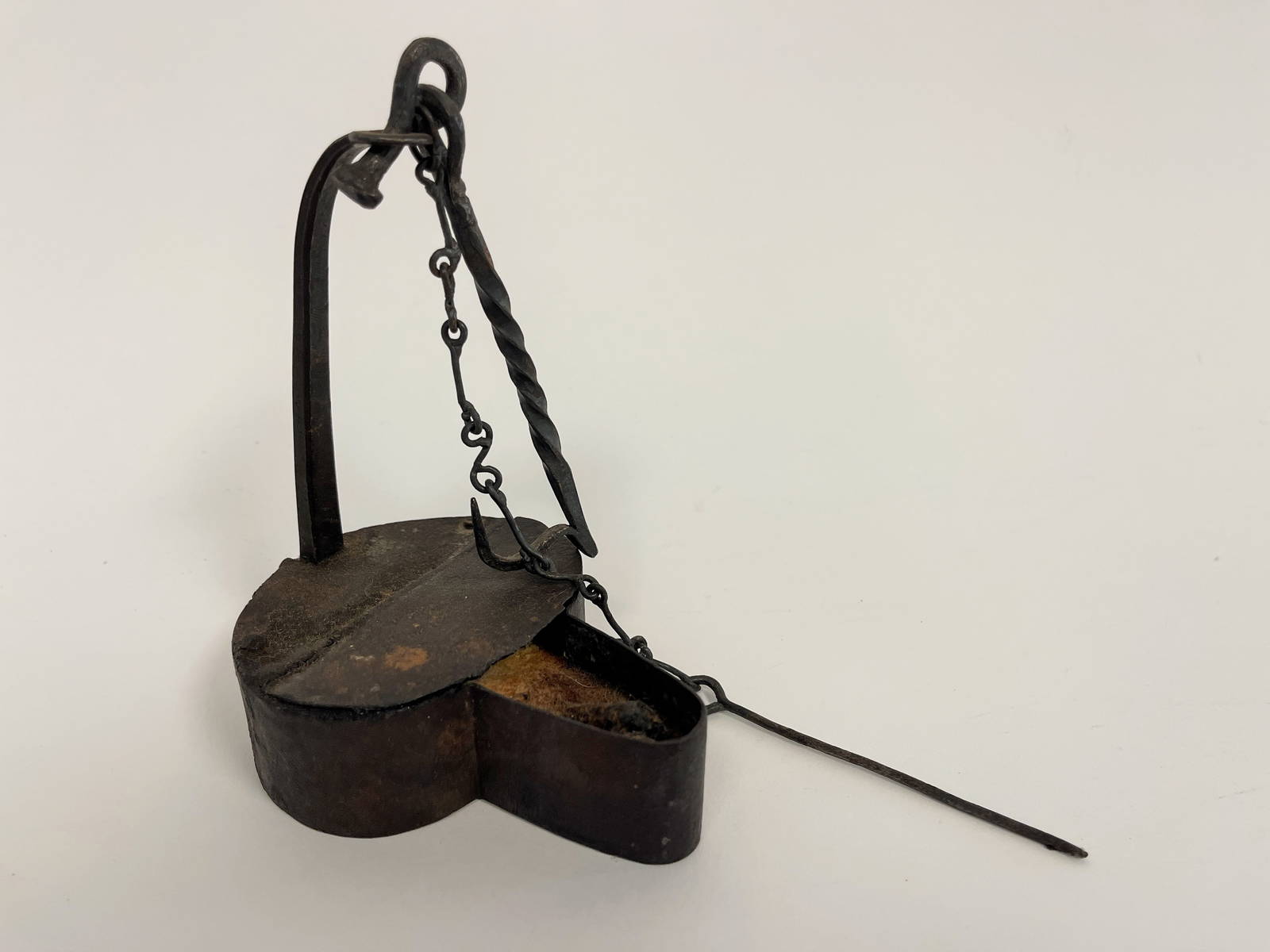 18th C Iron Grease Lamp Auction
