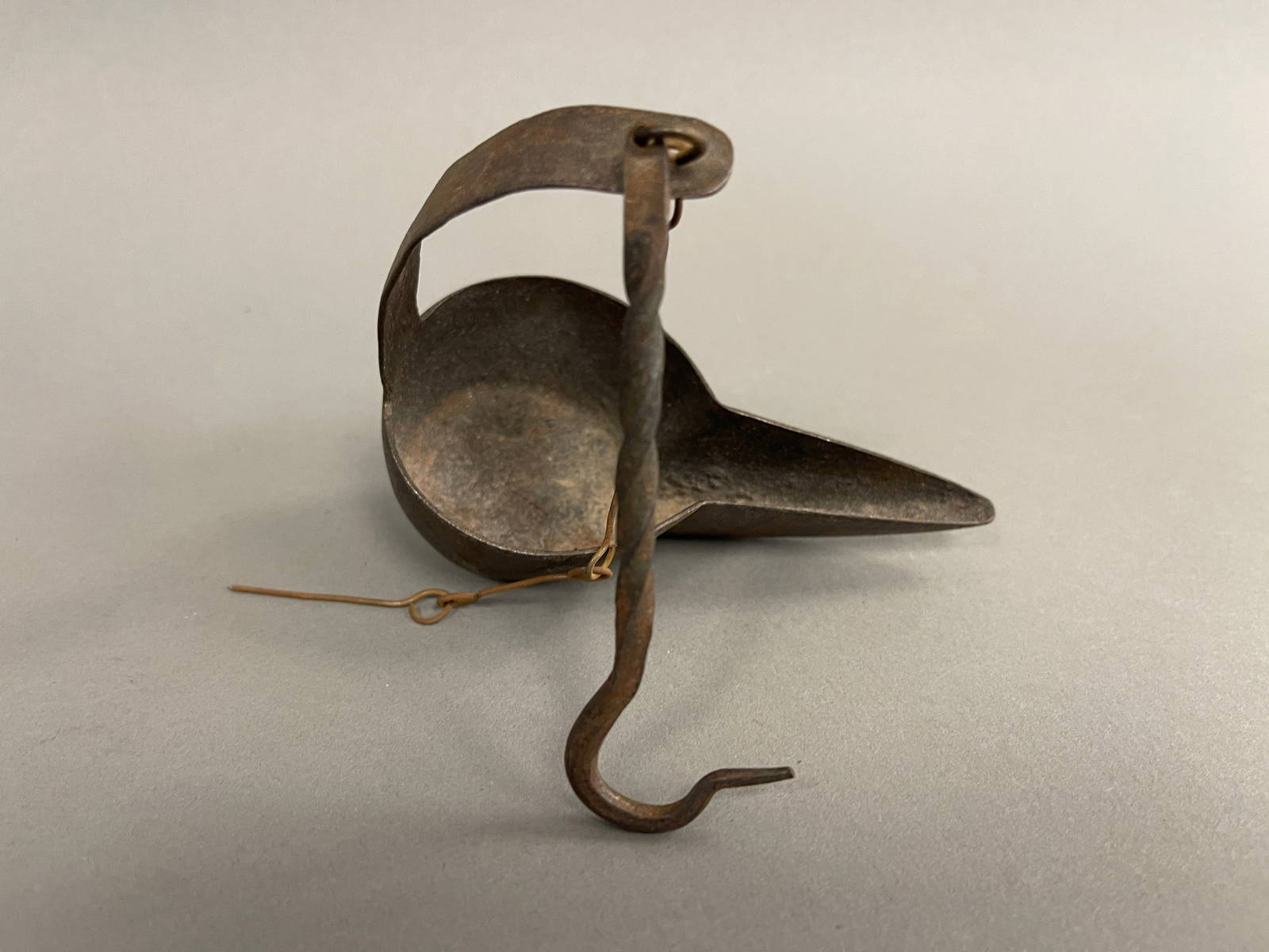 18th C Early Forged Iron Betty Lamp, Auction