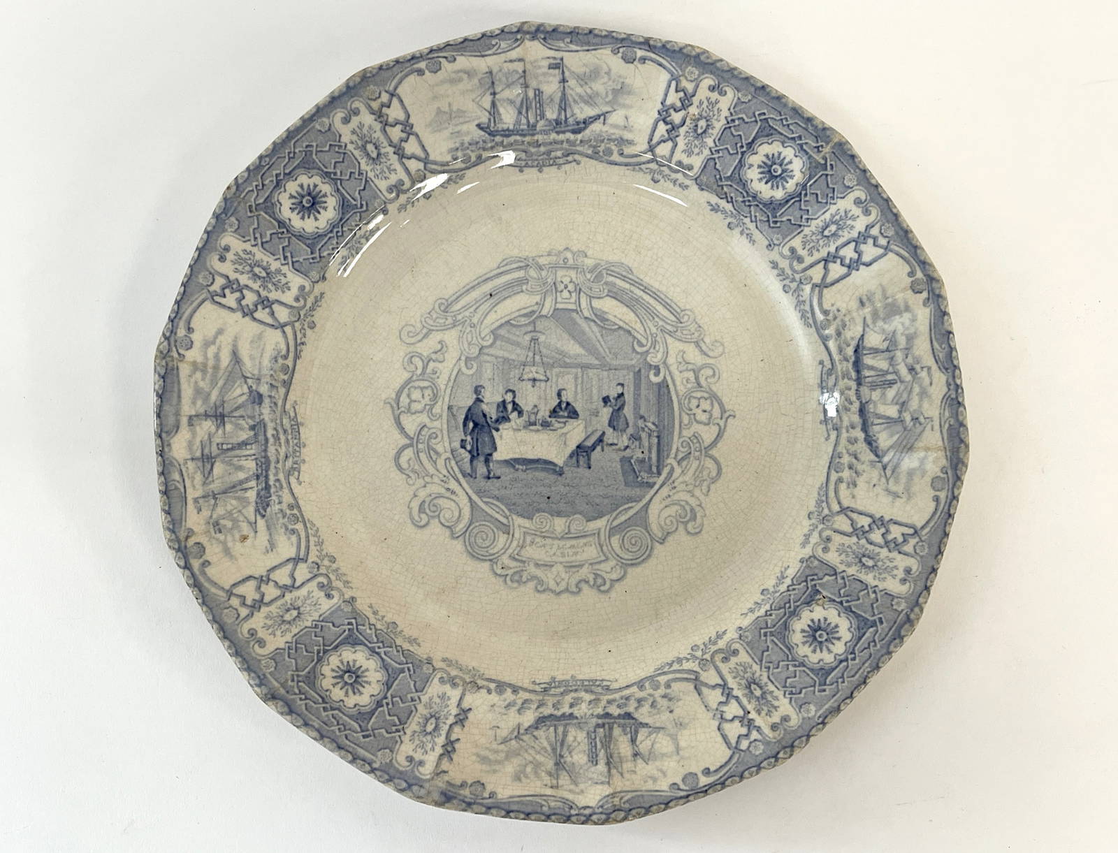 Us Post Office Blue Transfer Boston Plate Auction