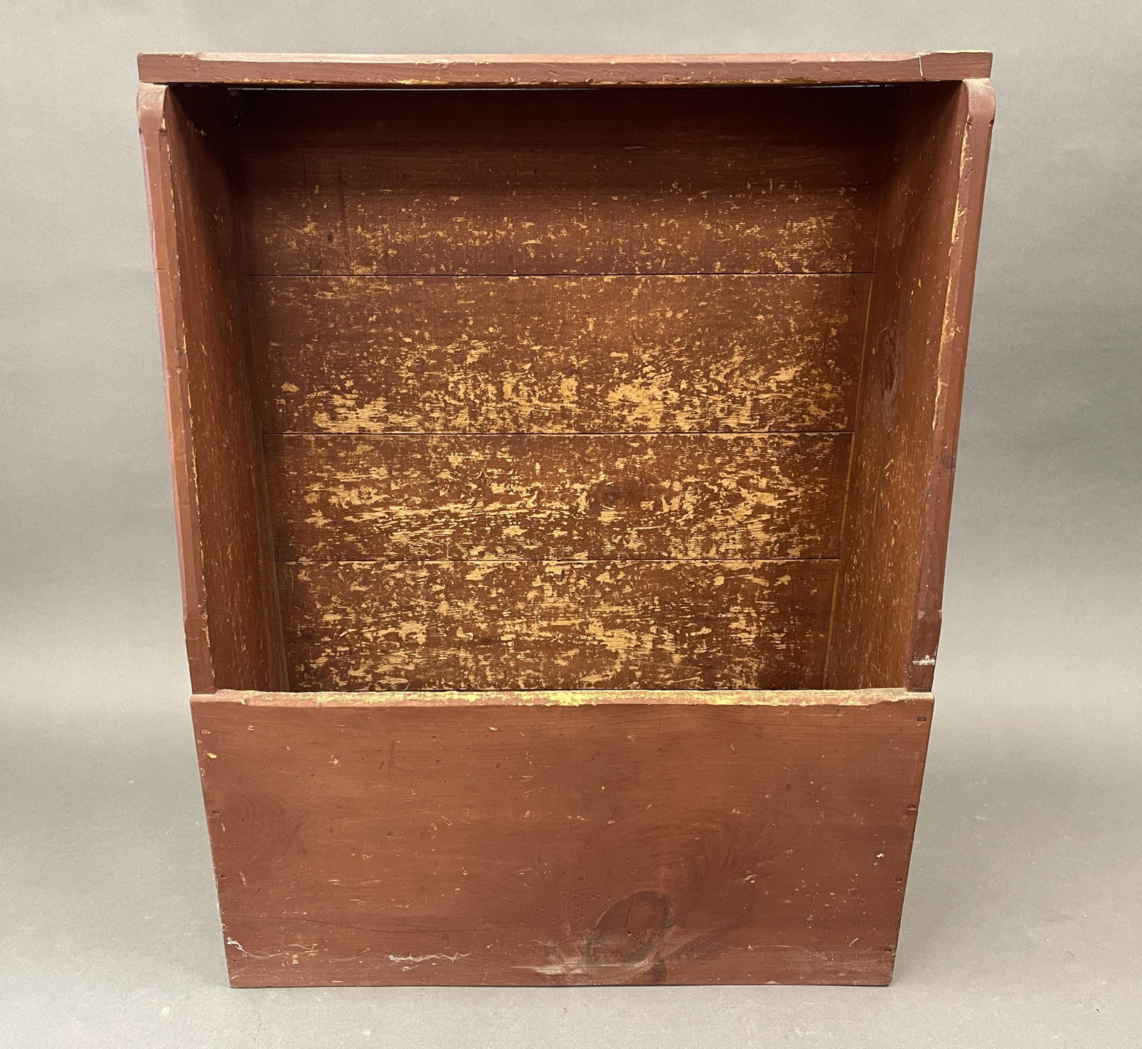 Red Painted Open Wood Box Auction