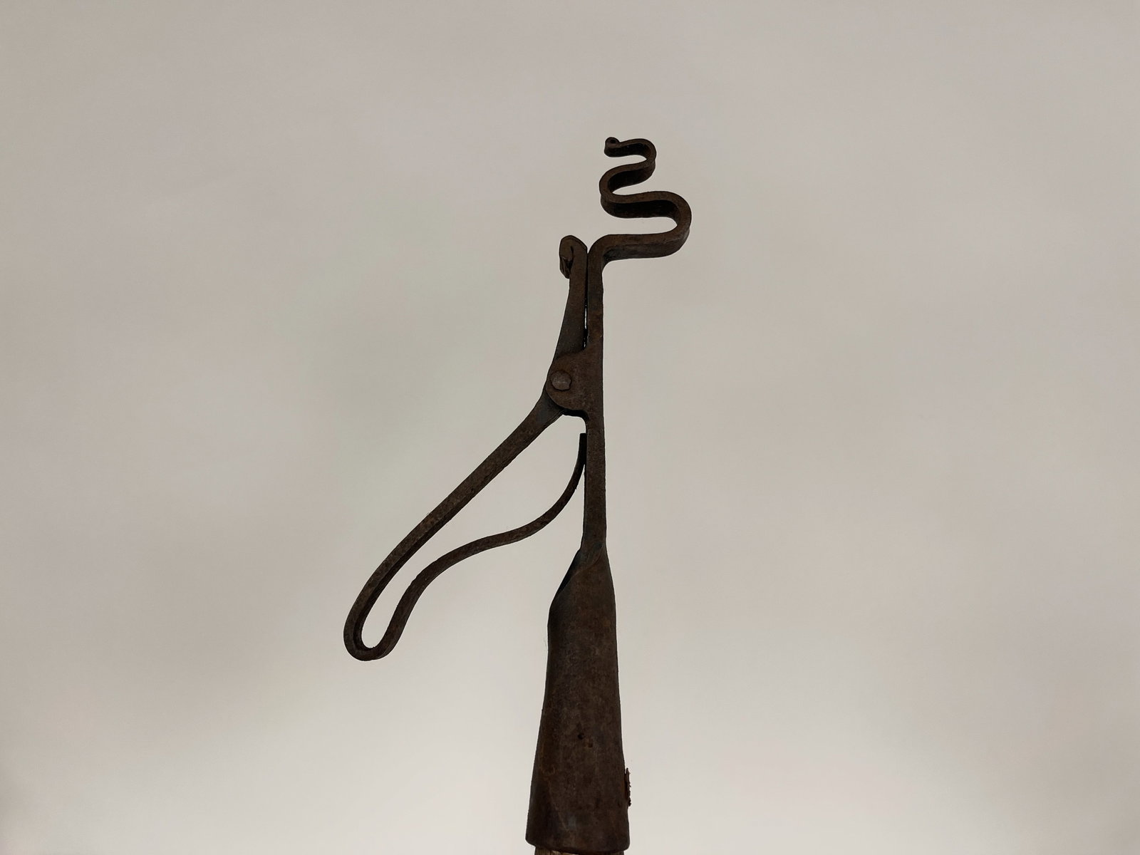 Lamplighter’s Stick W/ Forged Iron Spring End For Reaching Into ...