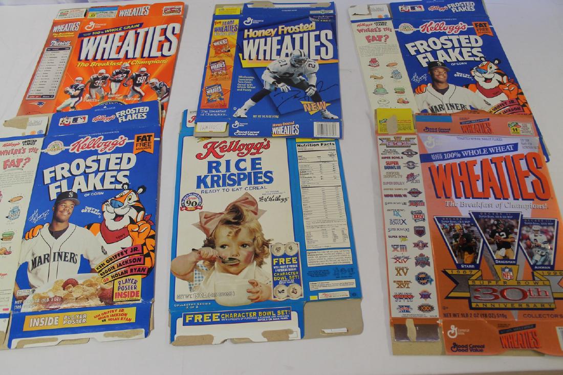 Sports sponsored cereal boxes