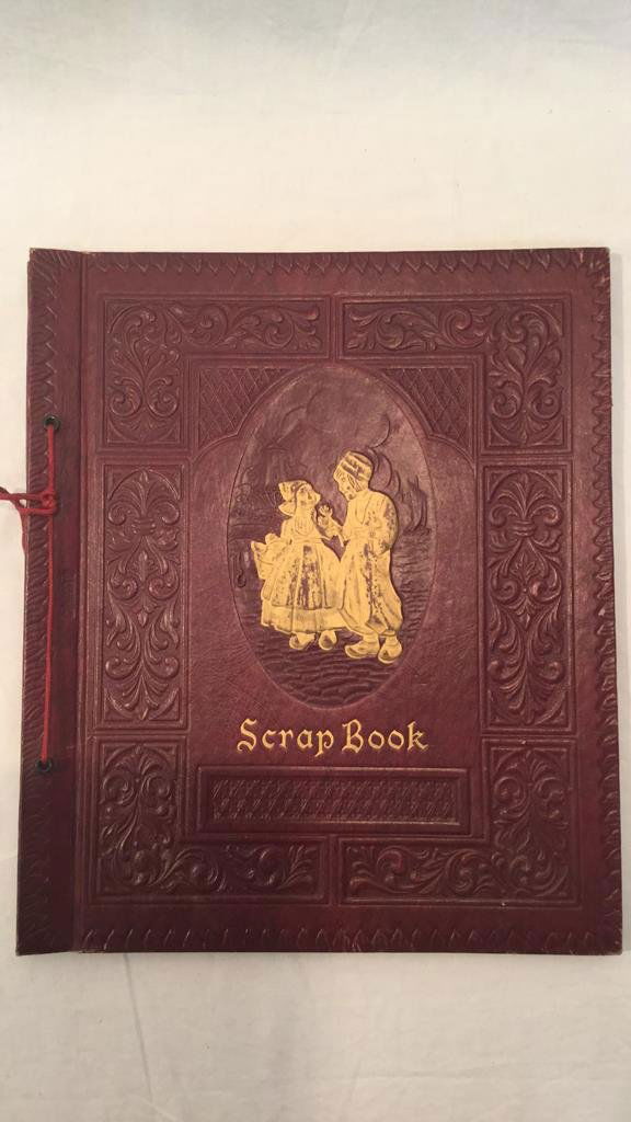 Vintage Leather Stamp & Coin Scrap Book