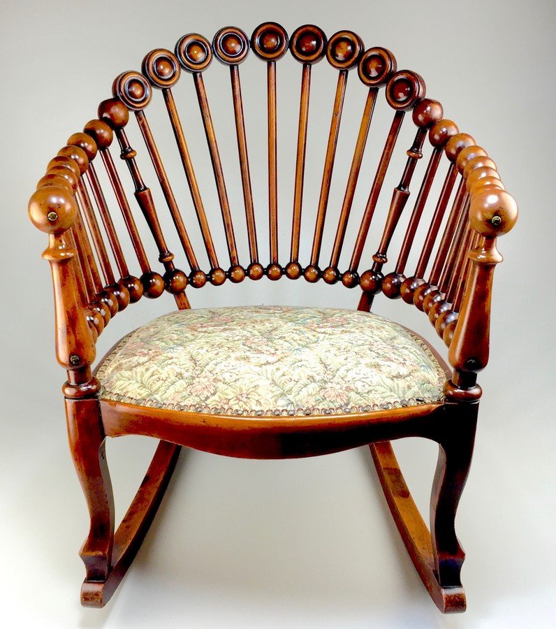 19th Century George Hunzinger "lollipop" Rocking Chair