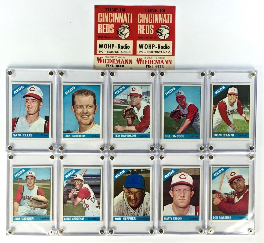 Set of 1966 Cincinnati Reds Team Topps Baseball Cards