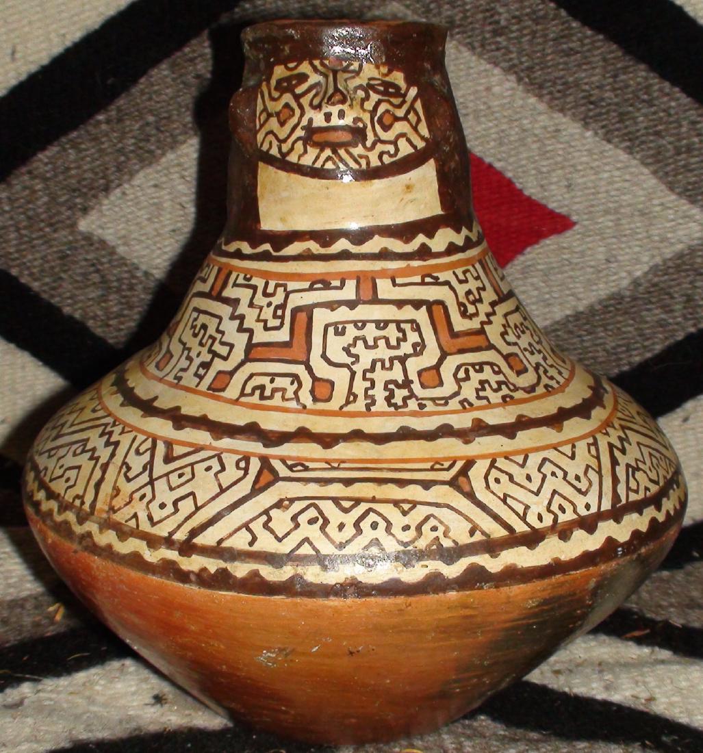 Antique Peruvian Shipibo Pottery Female Effigy Vessel