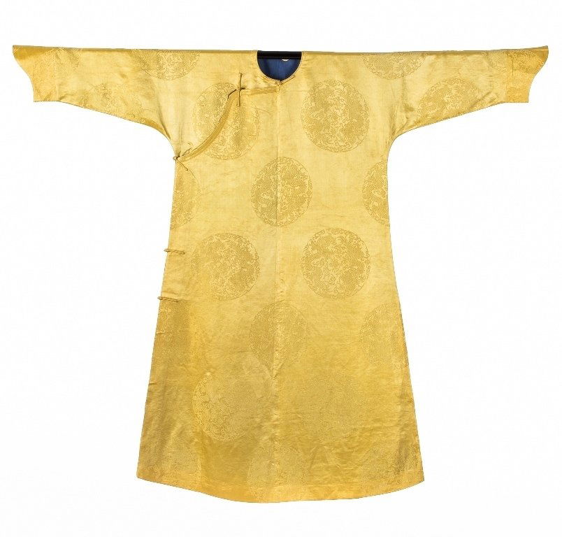 An Imperial Yellow Silk Dragon Robe