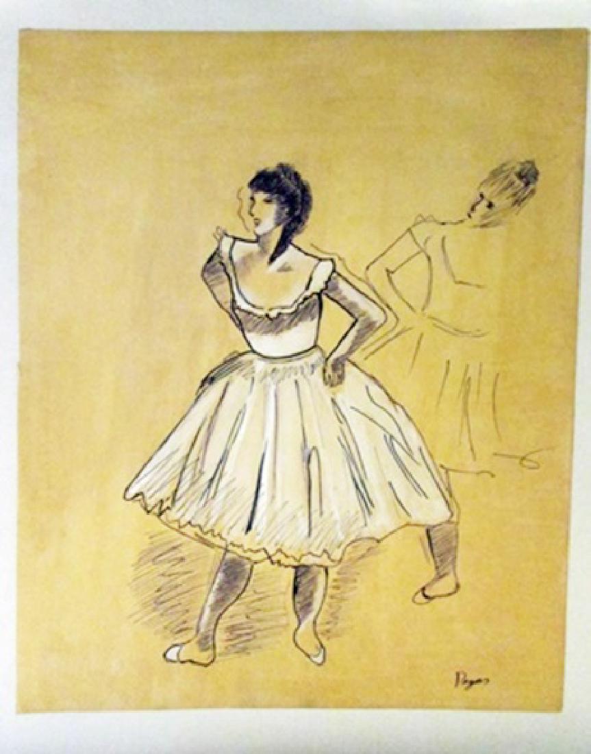 Edgar Degas - The Dancers Watercolor