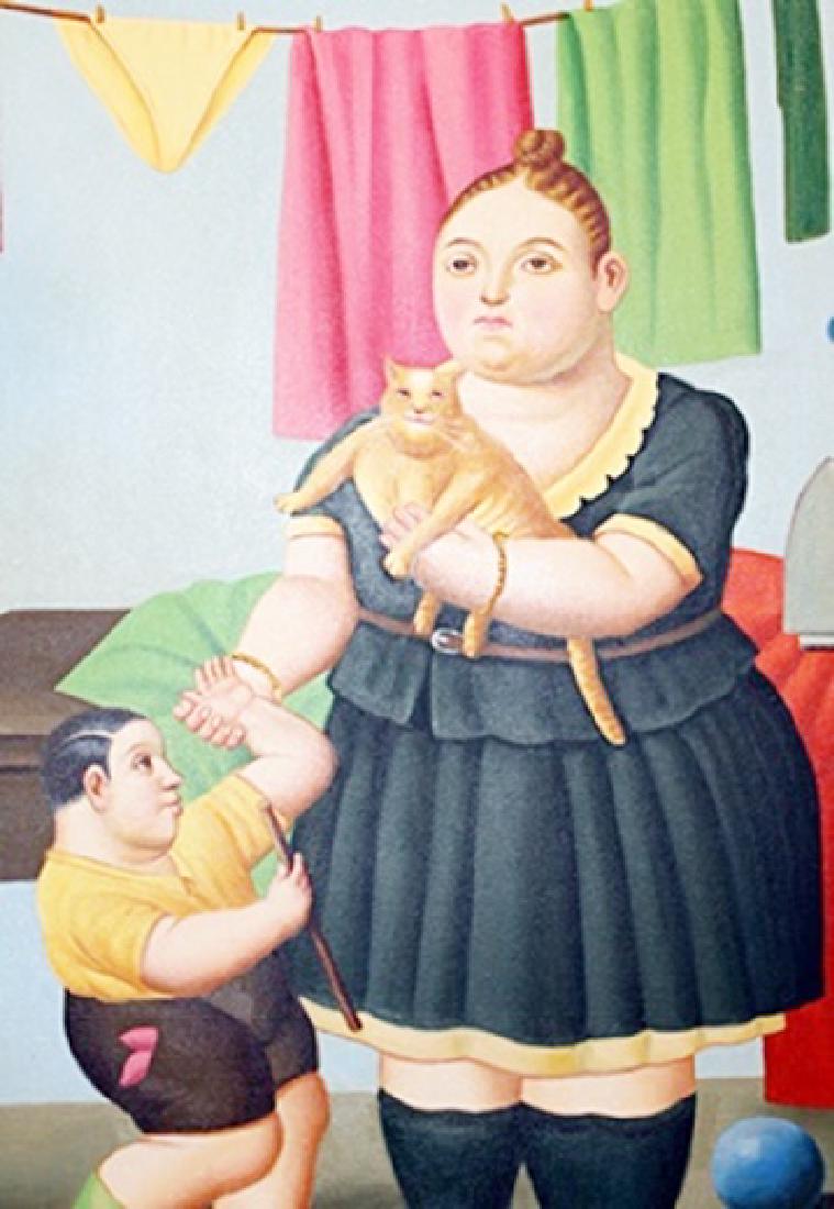 Mujer Con Nino Fernando Botero Oil On Canvas