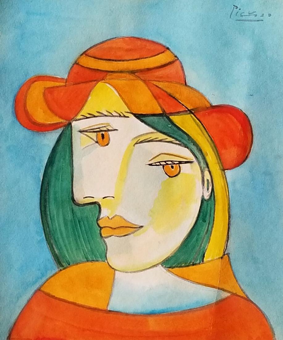 Pablo Picasso (1881-1973)-water color on Paper-