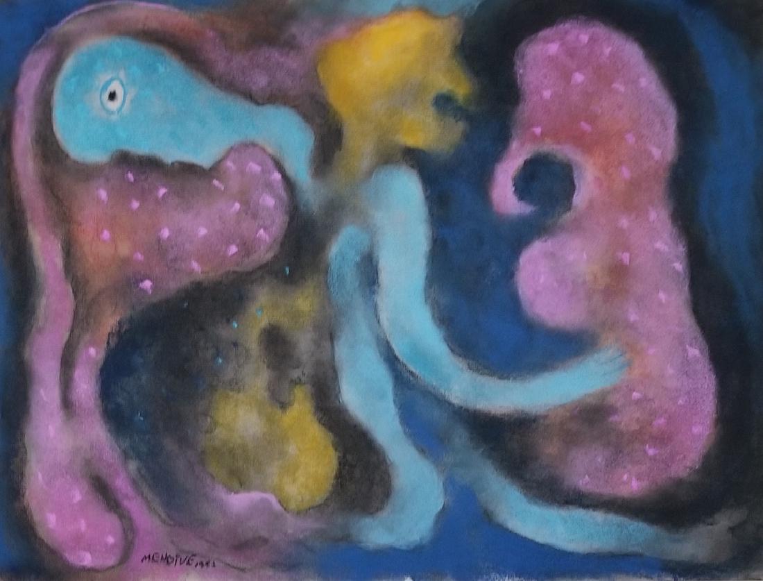 Manuel Mendive, Contemporary Cuban Artist, Water Color