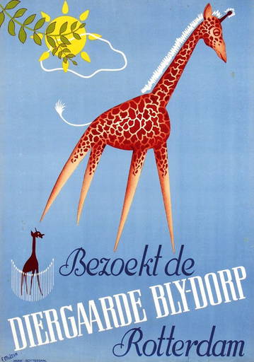 Poster By F. Molsen Diergaarde Bly Dorp Rotterda
