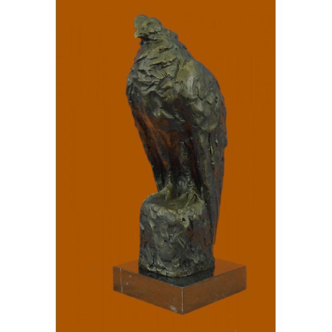 Modern falcon bronze sculpture on Marble Base Statue