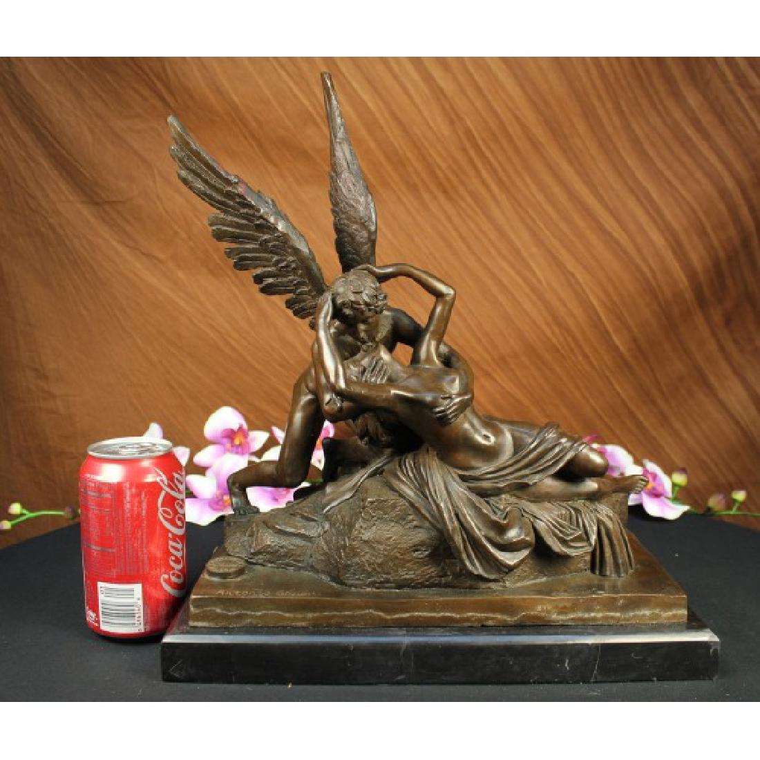 Zephyrus and Psyche Lovers Bronze Statue with Marble