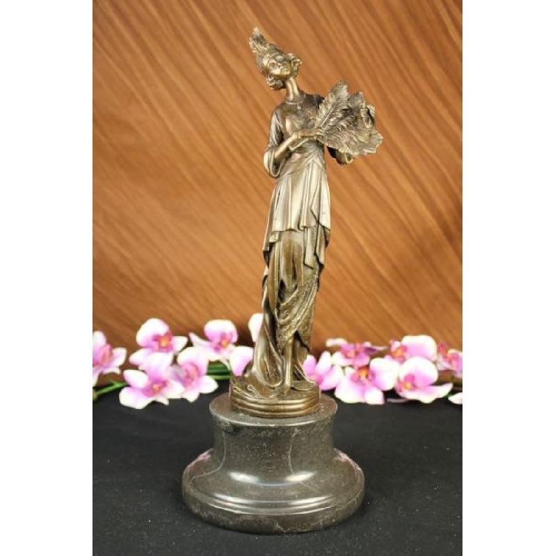 MILO BRONZE SCULPTURE FEATHER GOWN STATUE ART