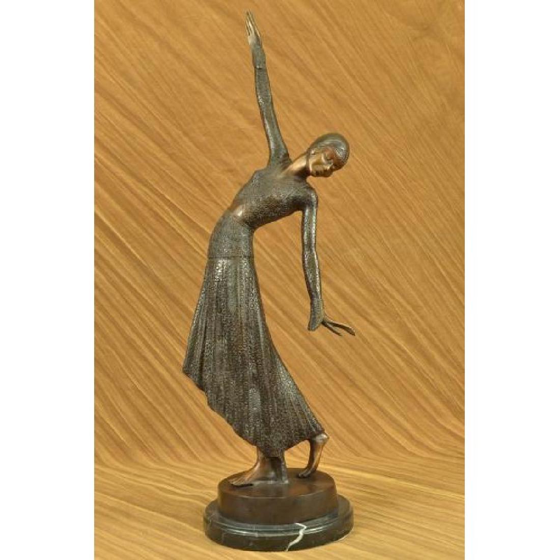 VINTAGE EXOTIC DANCER CHIPARUS BRONZE STATUE ART DECO