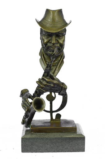 Saxophone Player Bronze Sculpture on Marble Base Statue - Sep 08, 2018 ...