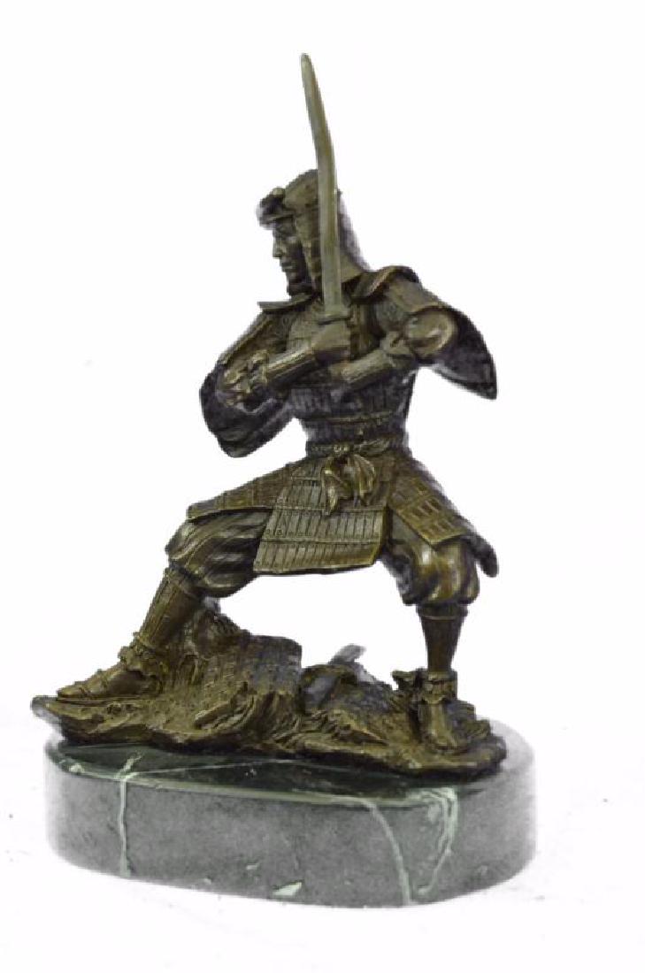 Japanese samurai Warrior Bronze Marble Sculpture Statue