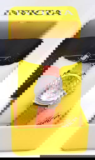 Invicta Lady Lupah Pink Dial Quartz Snake Skin Strap Watch