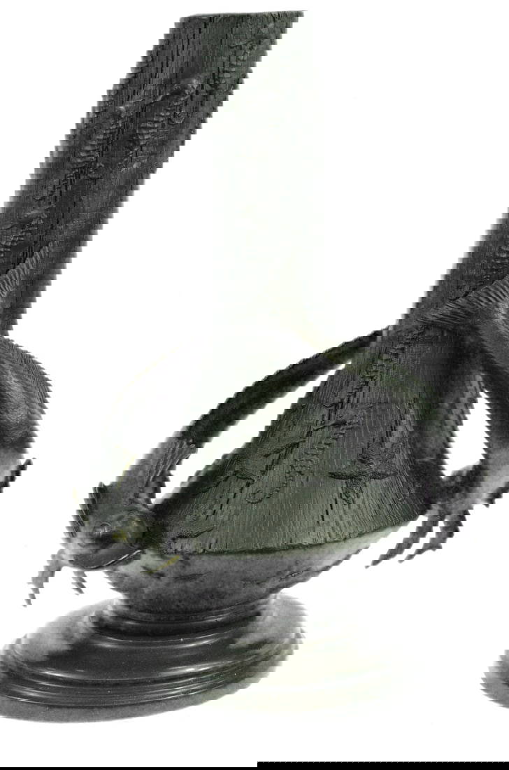 Art Deco Ocean Shark Vase Bronze Sculpture Auction