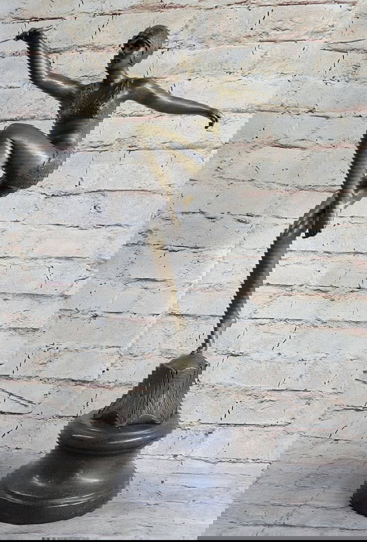 Art Nouveau Deco Bronze Statue Auction