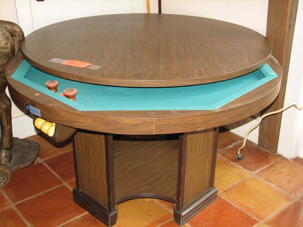 Large Round Bumper Pool Table With Removal Table