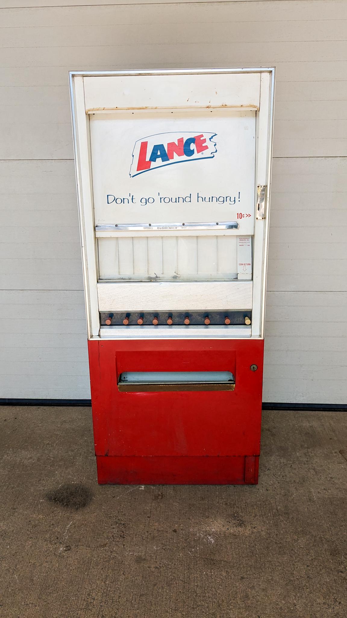 Lance "don't Go 'round Hungry!" Vending Machine With Key Auction