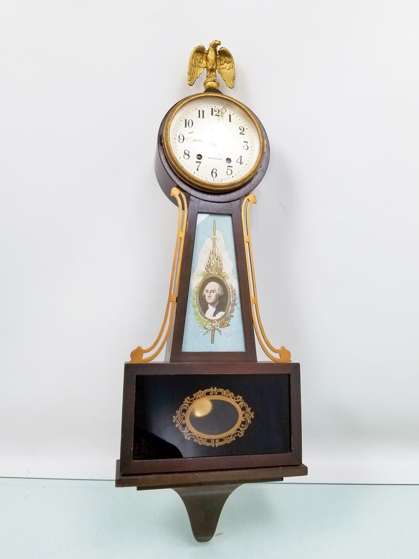 Antique Seth Thomas Banjo Clock With George Washington Motif Auction