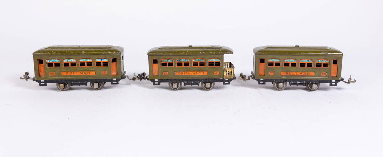 Three Lionel Pre War Observation Cars