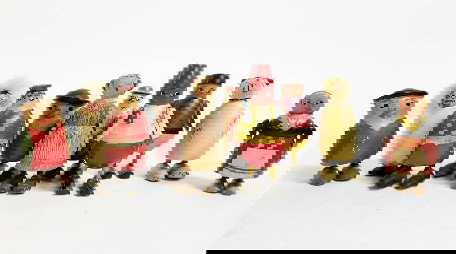 Ten Wooden Wilson Walkies Vintage Toys