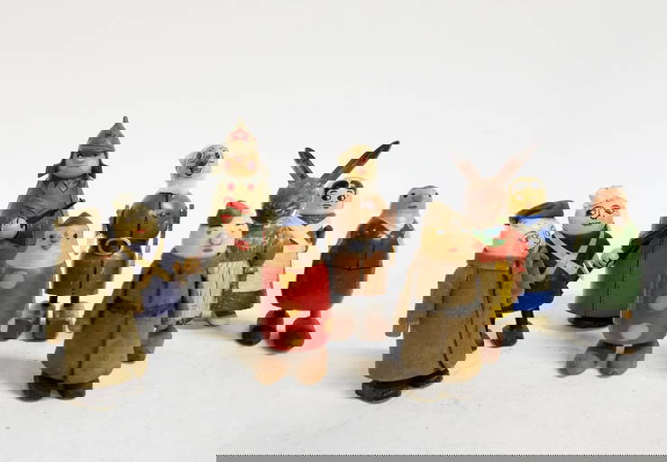 Ten Wooden Wilson Walkies Vintage Toys Featuring Disney