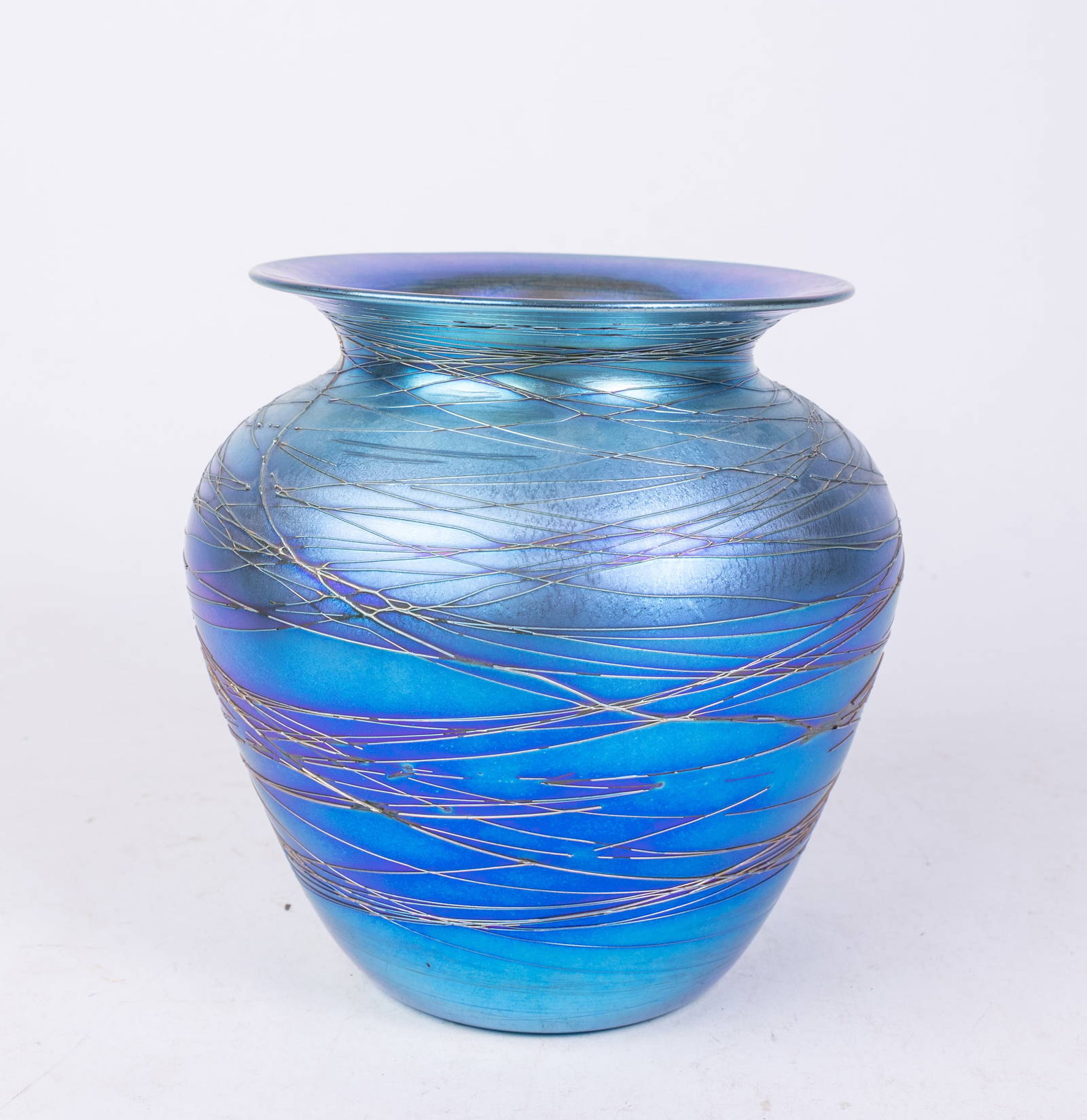 Victor Durand Iridescent Art Glass Threaded Vase Auction