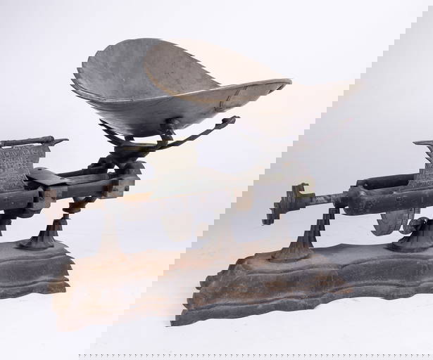 Antique Cast Iron Micrometer 15lb. Scale