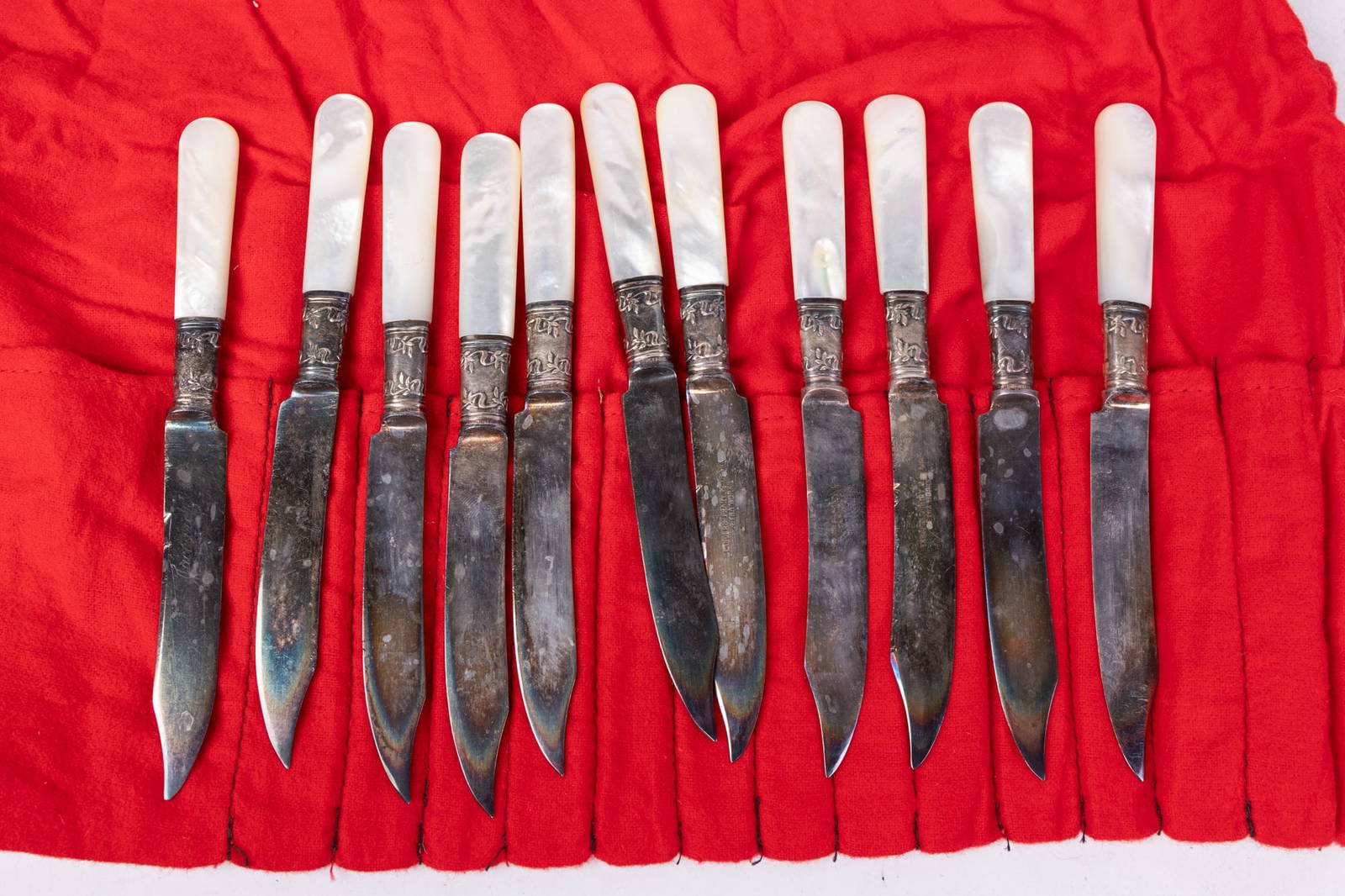 Eleven Fish Knives With Part Sterling Silver Handles Auction