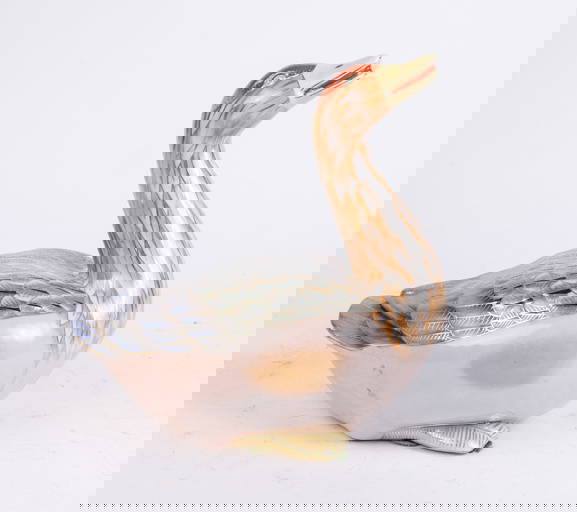 Satsuma Japanese Goose Porcelain Figure