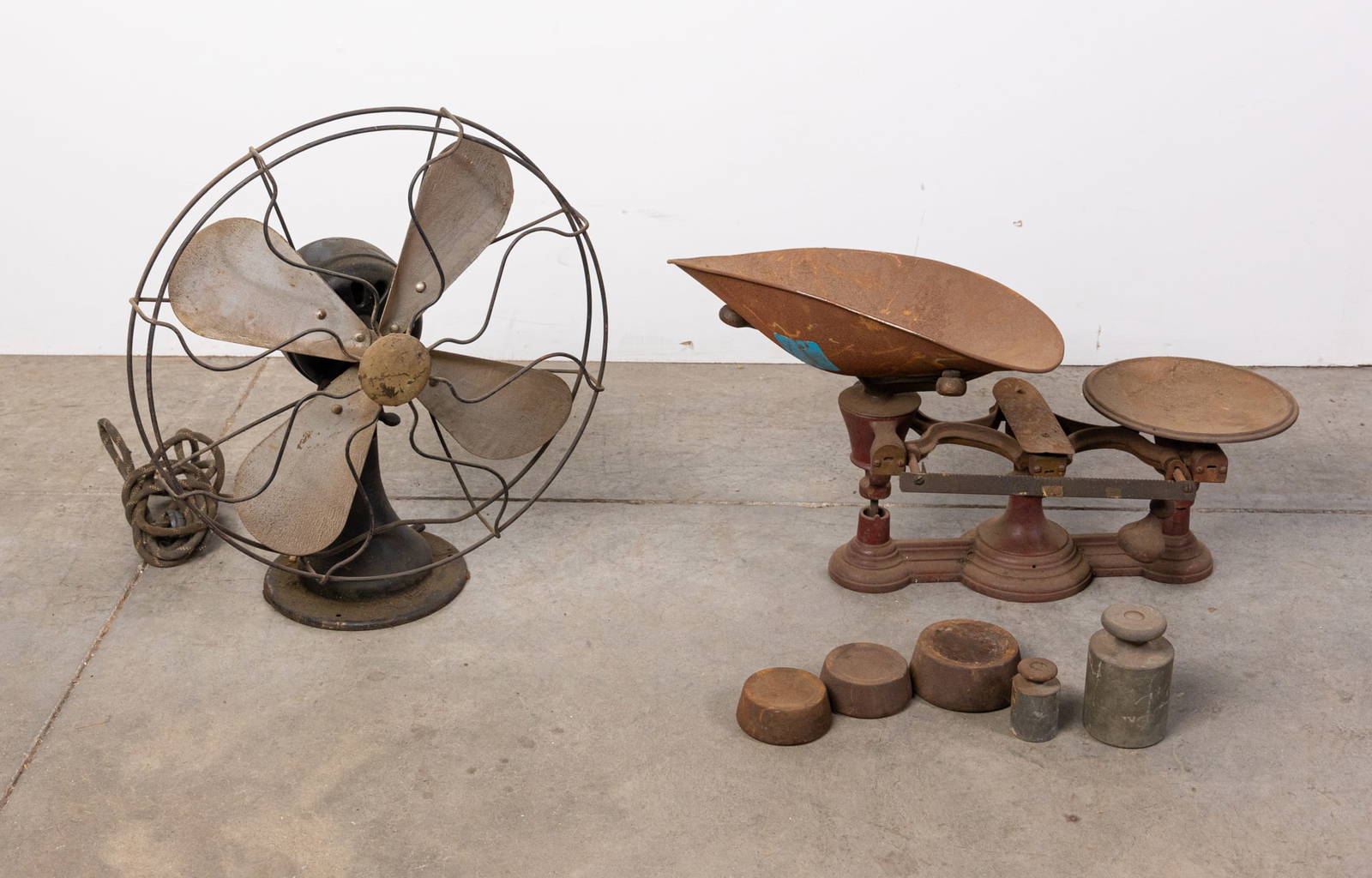 Antique Scale And Electric Fan Auction